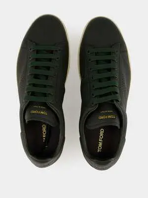 TOM FORD Warwick Perforated Leather Lace-up Sneakers - Green