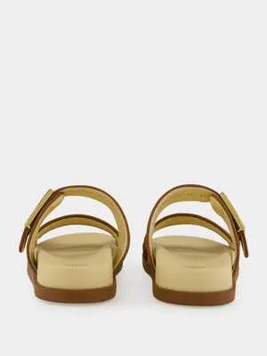 Fendi Raffia And Leather Slides