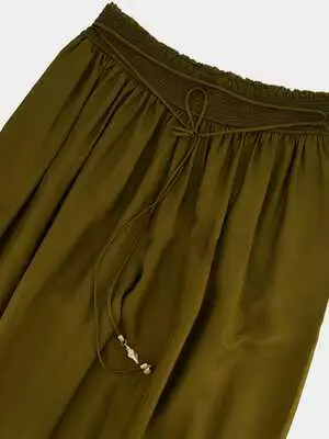 Zimmermann Olive Mahon Silk Harem Pants - Green