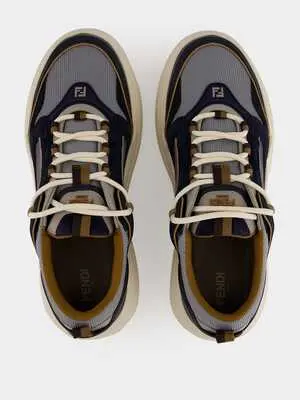 Fendi Force Technical Fabric And Suede Trainers