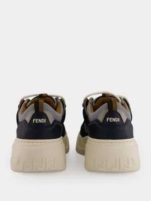Fendi Force Technical Fabric And Suede Trainers
