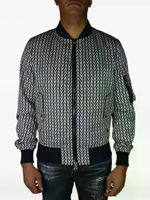 Valentino Garavani Logo Print Bomber Jacket - Blue