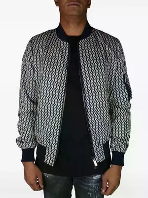 Valentino Garavani Logo Print Bomber Jacket - Blue