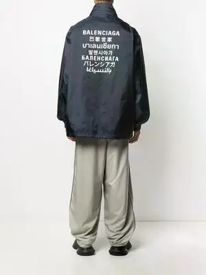 Balenciaga Multi Language Logo Rain Jacket