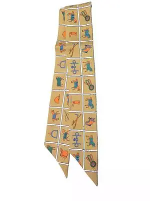 Hermès 2010-2026 Couvertures Et Tenues De Jour Silk Twilly Scarf Scarves - Brown