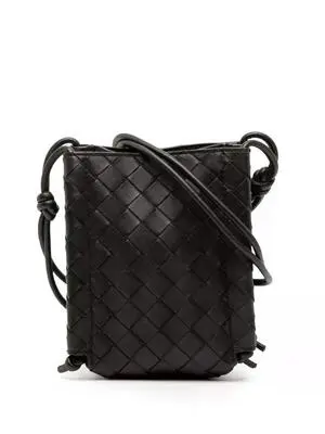 Bottega Veneta Mini Nappa Intrecciato The Knot Crossbody Bag - Brown