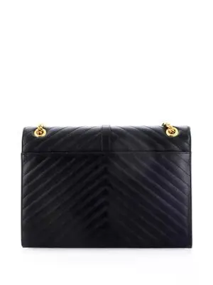 Saint Laurent Classic Monogram Envelope Satchel Shoulder Bag - Black