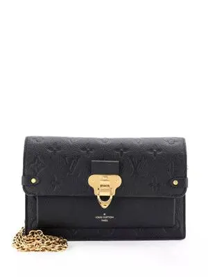 LOUIS VUITTON Louis Vuitton Vavin Chain Wallet NM Monogram Empreinte Leather Crossbody Bag Black