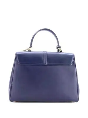 Celine 16 Top Handle Bag In Smooth Calfskin - Blue