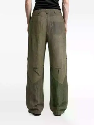 ZIGGY CHEN Articulated Flap Pinstriped Trousers