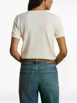 Ralph Lauren Embroidered Short-sleeve Sweater