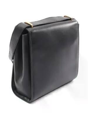Bottega Veneta The Clip Leather Crossbody Bag - Black