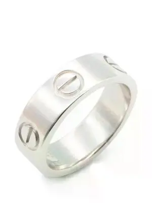 Cartier Love Screw-detail Ring In White Gold - Silver