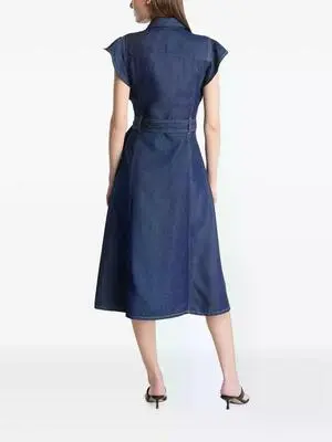Tommy Hilfiger Ruffled Belted Midi Dress