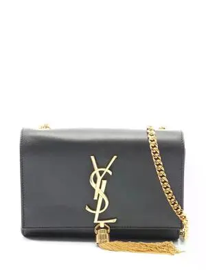 Saint Laurent Leather Shoulder Bag With Tassel Detail - Black
