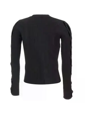 KAOS Ribbed Texture Braided-sleeve Sweater