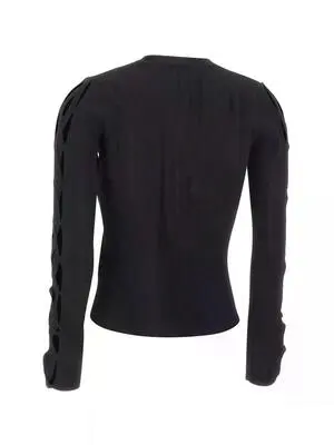 KAOS Ribbed Texture Braided-sleeve Sweater