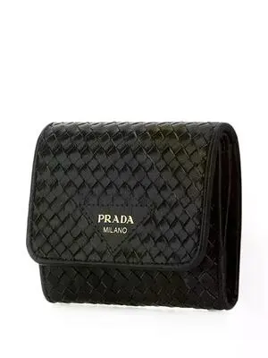 Prada Woven-design Foldover Wallet
