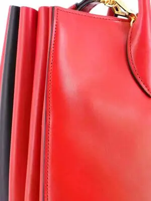 Prada Soft Bibliotheque Medium Calfskin Tote Bag - Red