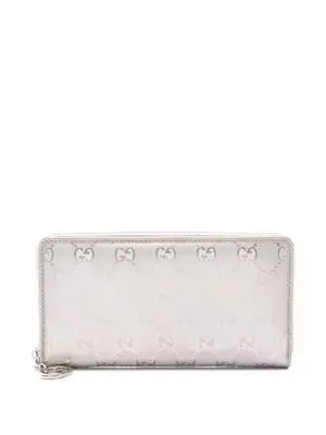 Gucci 2000s Gg Imprime Long Wallet - Silver