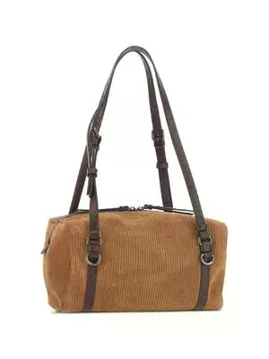 GIANNI CHIARINI Terry Ribbed Shoulder Bag - Brown