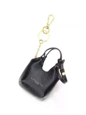 GIANNI CHIARINI Dua Leather Keyring - Black
