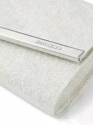 JIMMY CHOO Emmie Glitter Clutch Bag - Silver