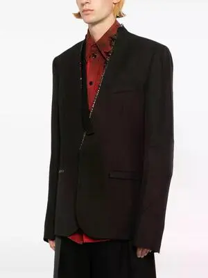 GIOVANNI CAVAGNA Raw-edge Collarless Blazer