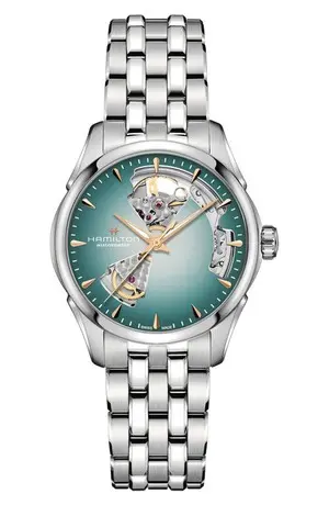 Hamilton Jazzmaster Open Heart Automatic Bracelet Watch - Turquoise