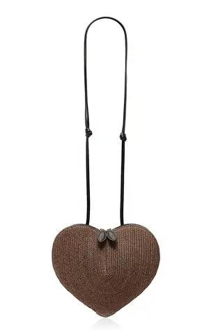 Alaïa Le Coeur Braided Crossbody Bag - Brown