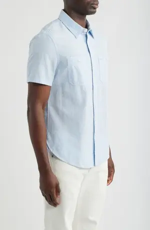 Ag Mason Classic Fit Short Sleeve Button-up Work Shirt - Fresh Blue
