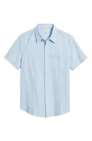 Ag Mason Classic Fit Short Sleeve Button-up Work Shirt - Fresh Blue