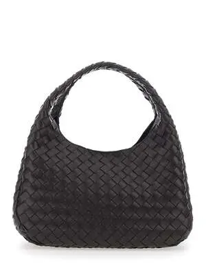 Bottega Veneta Campana' Brown Medium Shoulder Bag With Two Top Handles And Intrecciato Motif In Leather - Multicolor