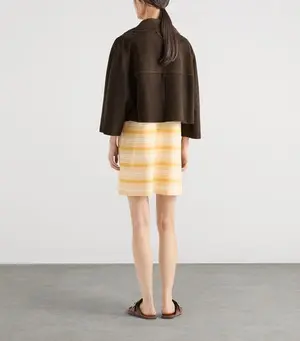 Prada Lamb Suede Cropped Jacket - Green