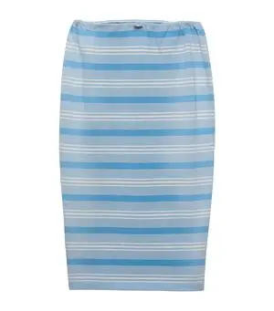 Prada Cotton Piqué Stripe Midi Skirt - Turquoise