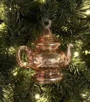 ARTIFACTUALLY Glass Teapot Tree Decoration
