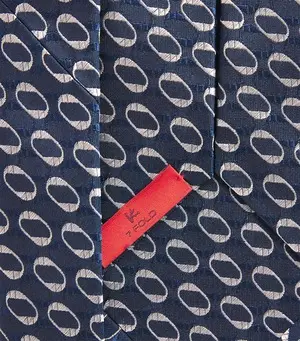 Isaia Silk Geometric Jacquard Neck Tie