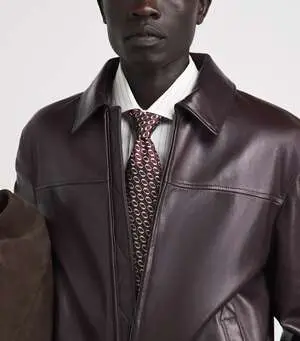 Isaia Silk Geometric Jacquard Neck Tie