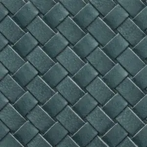 Prada Leather Woven Card Holder - Blue