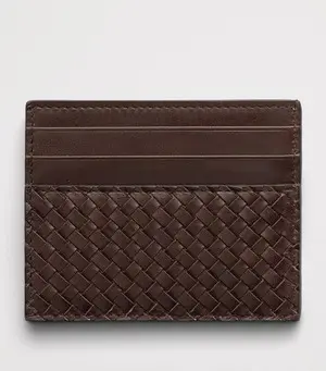 Prada Leather Woven Card Holder