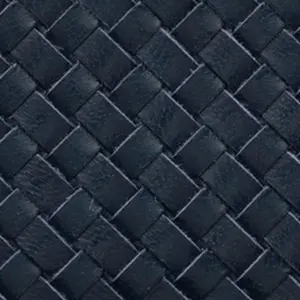 Prada Leather Woven Card Holder - Blue