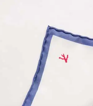 Isaia Silk Logo Pocket Square