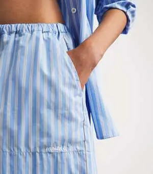 Hunza G Cotton Stripe Drawstring Shorts - Blue