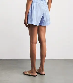 Hunza G Cotton Stripe Drawstring Shorts - Blue
