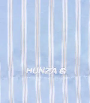 Hunza G Cotton Stripe Drawstring Shorts - Blue