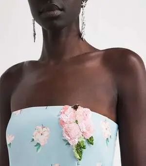 LEO LIN Floral Nora Strapless Gown