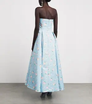 LEO LIN Floral Nora Strapless Gown