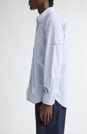 Thom Browne Straight Fit Cotton Oxford Button-down Shirt
