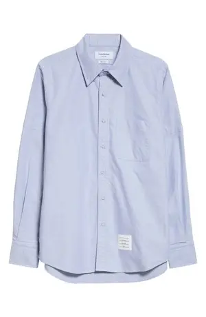 Thom Browne Straight Fit Cotton Oxford Button-down Shirt