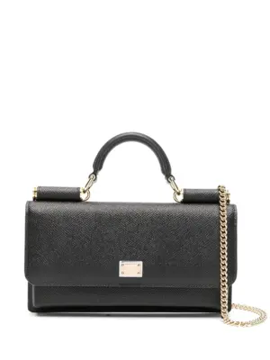 Dolce & Gabbana Embossed Iguana Print Calfskin Clutch - Black